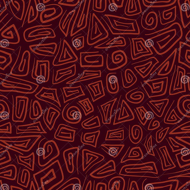 Hand Drawn Geometric Seamless Pattern with Triangular, Square and ...