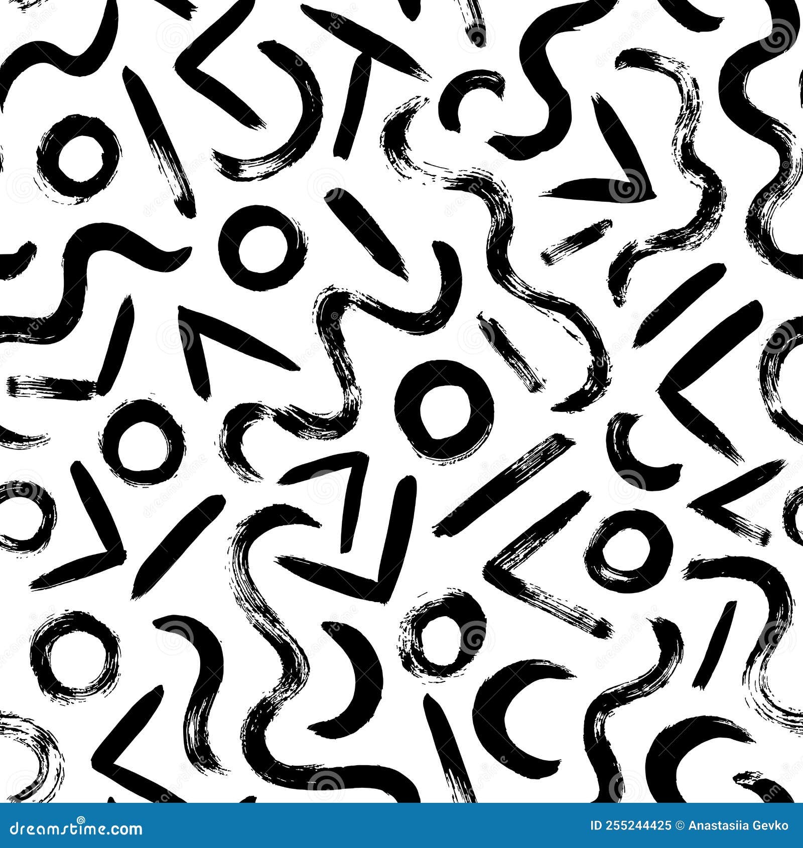 Hand Drawn Geometric Shapes Vector Seamles Pattern Stock Vector ...