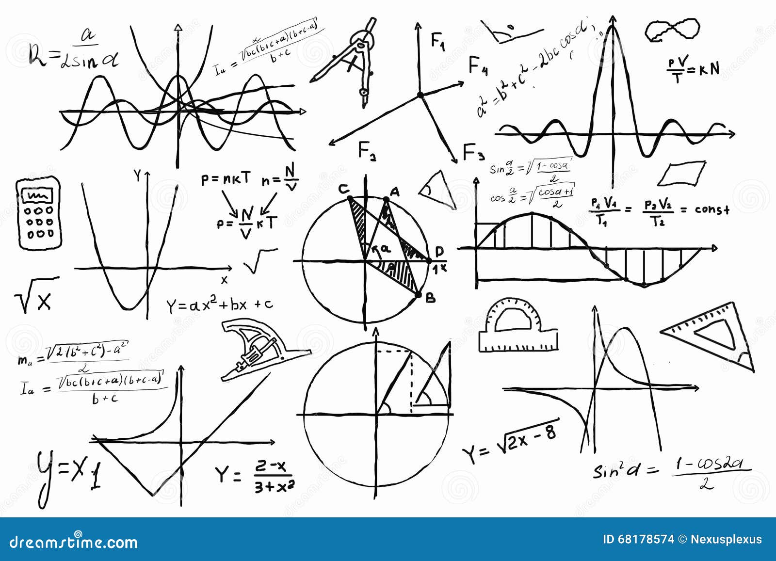 Hand drawn geometry set stock photo. Image of white, mathematics - 68178574 Hand drawn geometry set stock photo. Image of white, mathematics - 68178574