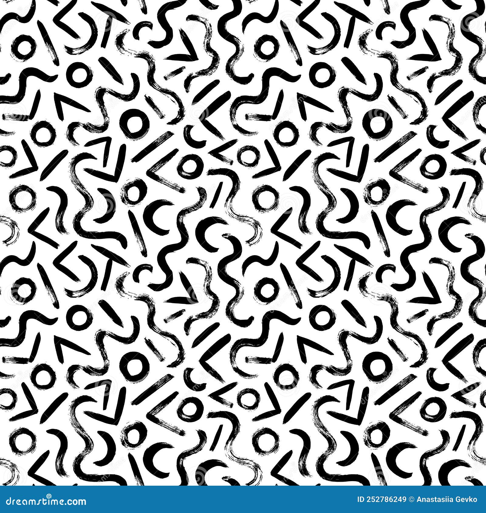 Hand Drawn Geometry Shapes Vector Seamless Pattern Stock Vector ...