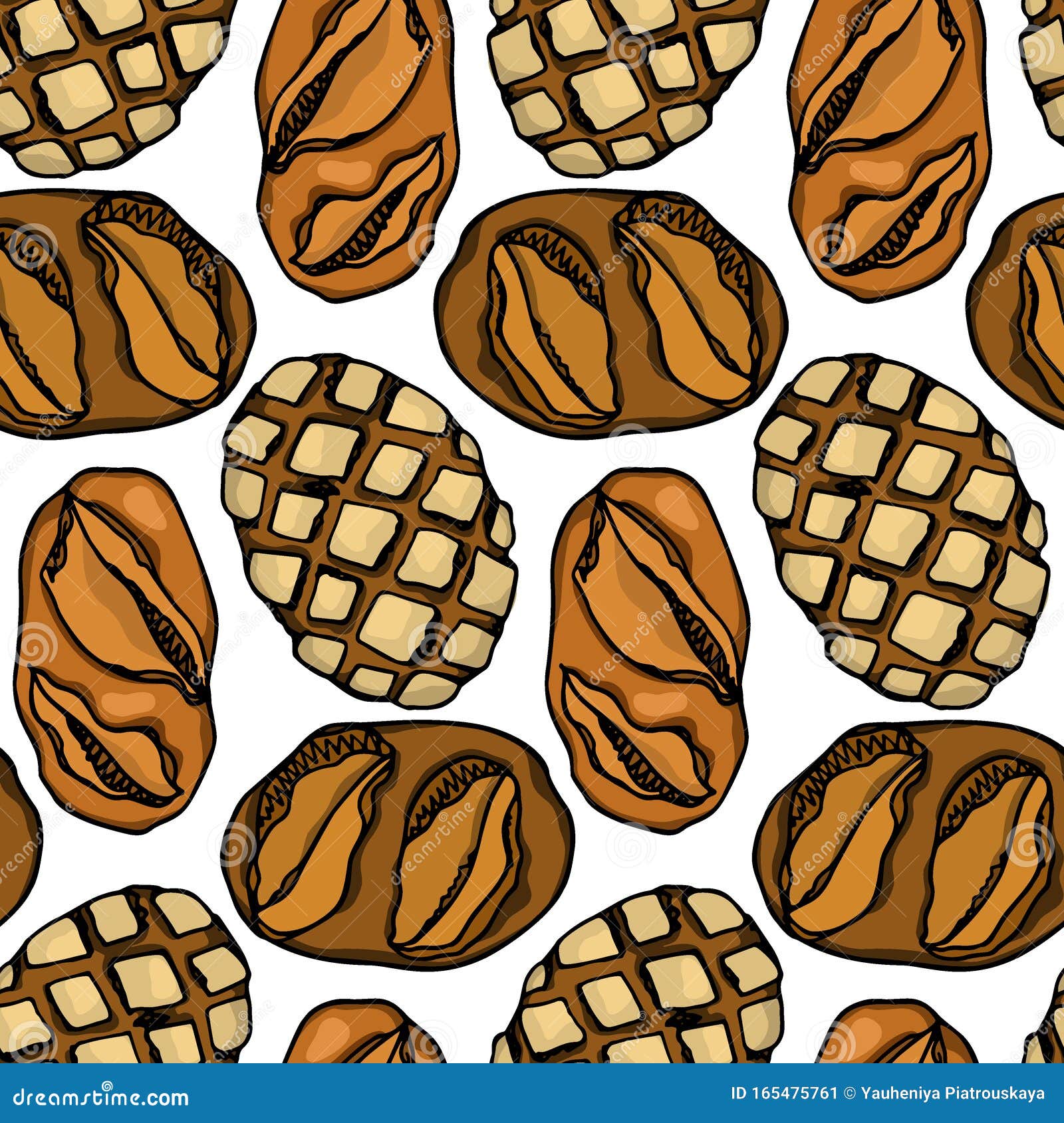 Hand Drawn German Bread Pattern Stock Vector - Illustration of bakery ...