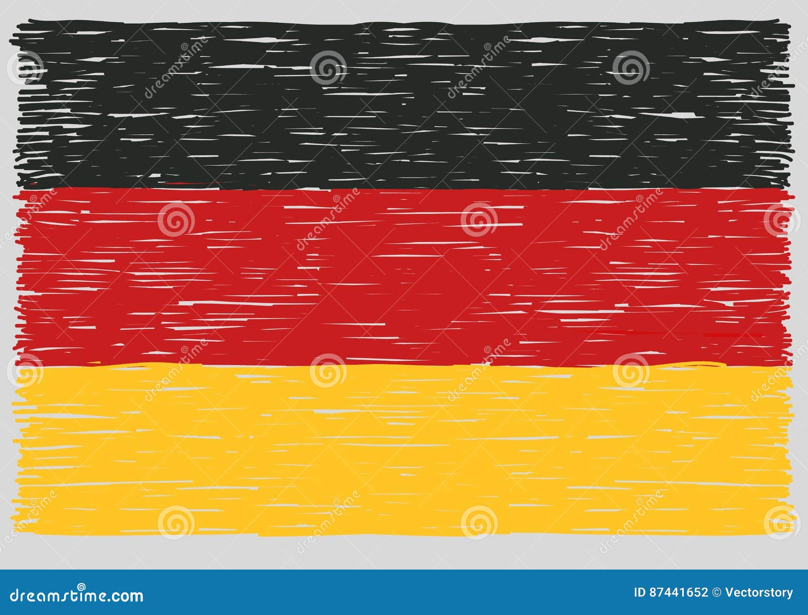 Hand drawn german flag stock vector. Illustration of rectangular - 87441652