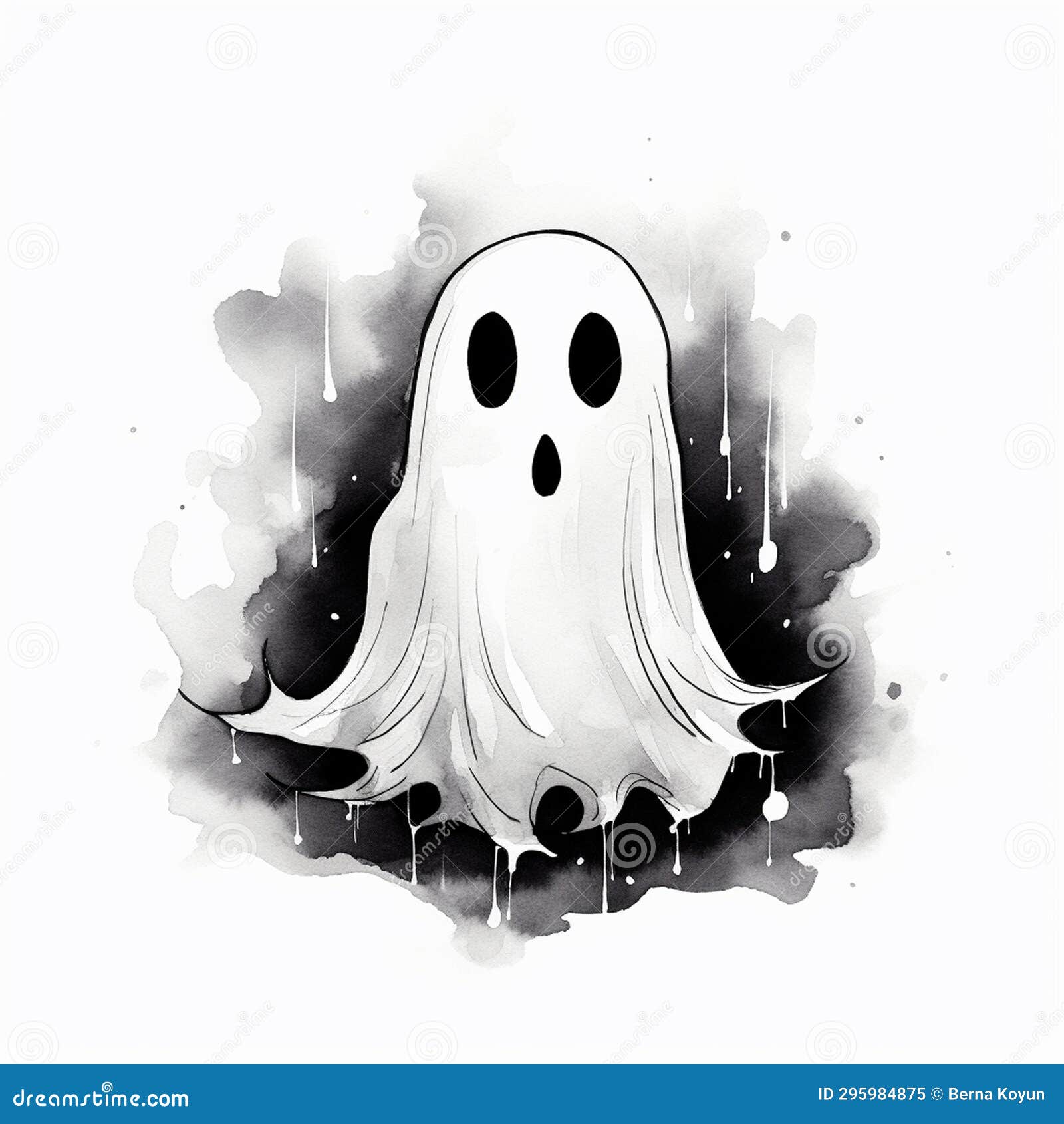 Hand-Drawn Ghost Illustration Stock Illustration - Illustration of ...