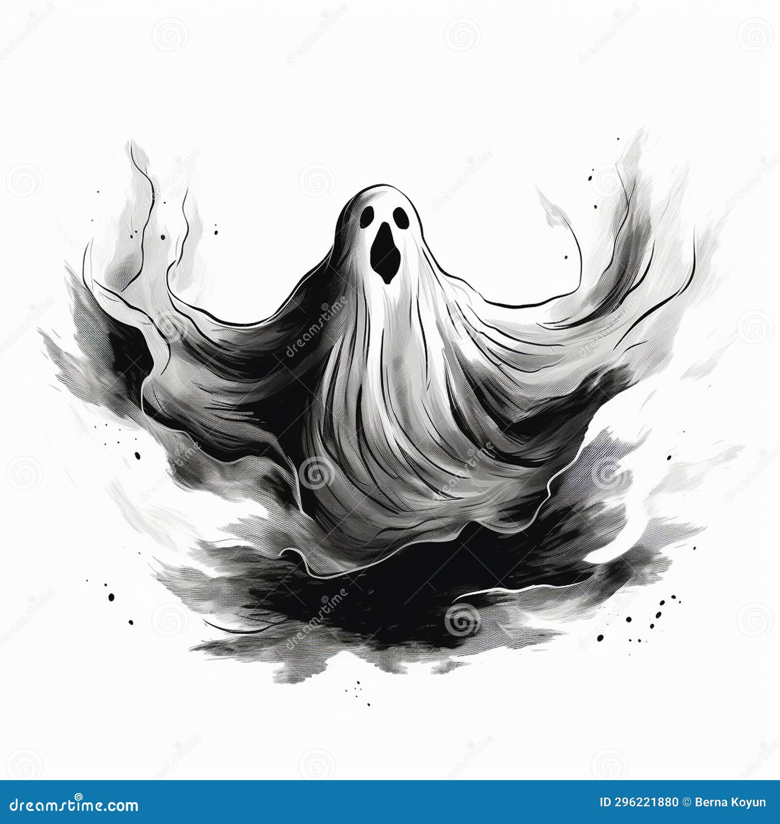 Hand-Drawn Ghost Illustration Stock Illustration - Illustration of ...