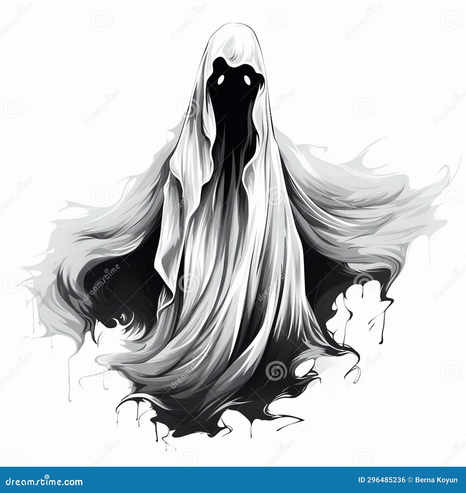 Hand-Drawn Ghost Illustration Stock Illustration - Illustration of ...