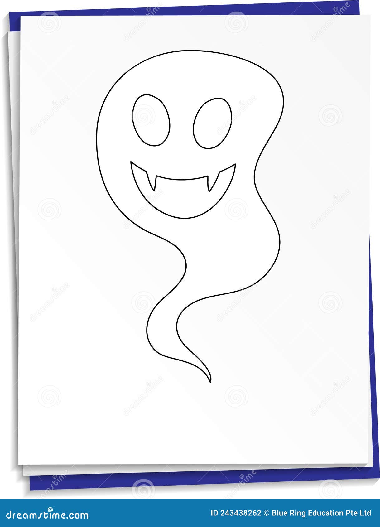 Hand drawn ghost on paper stock vector. Illustration of design - 243438262