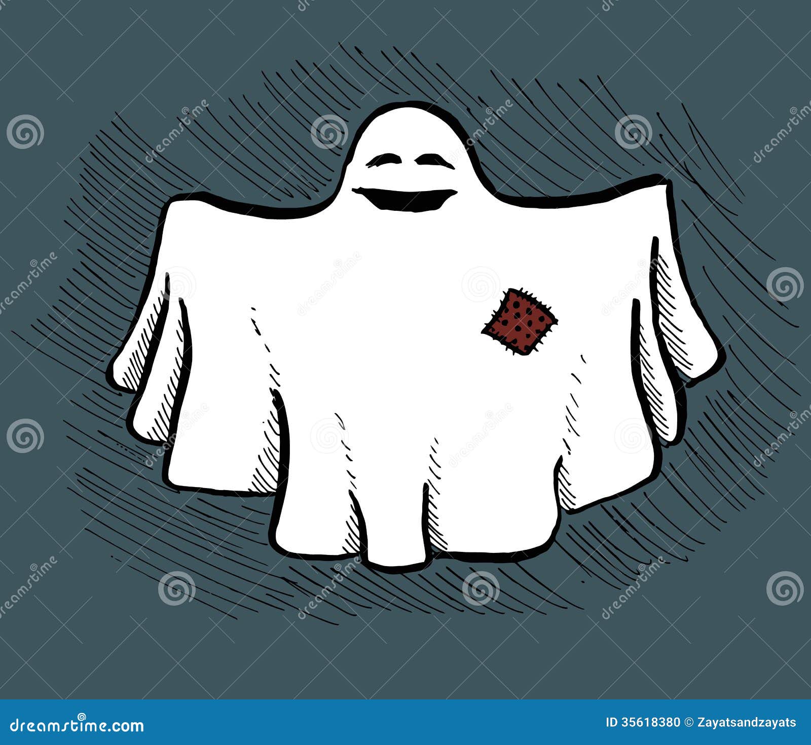 Hand drawn ghost stock vector. Illustration of comic - 35618380