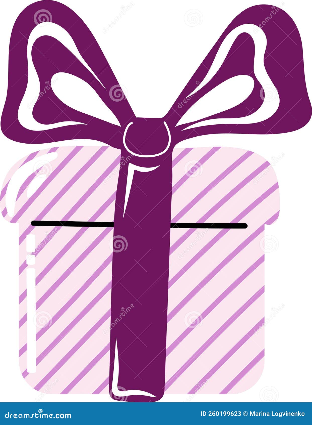 Hand Drawn Gift Box with Tied Bow Stock Vector - Illustration of ...