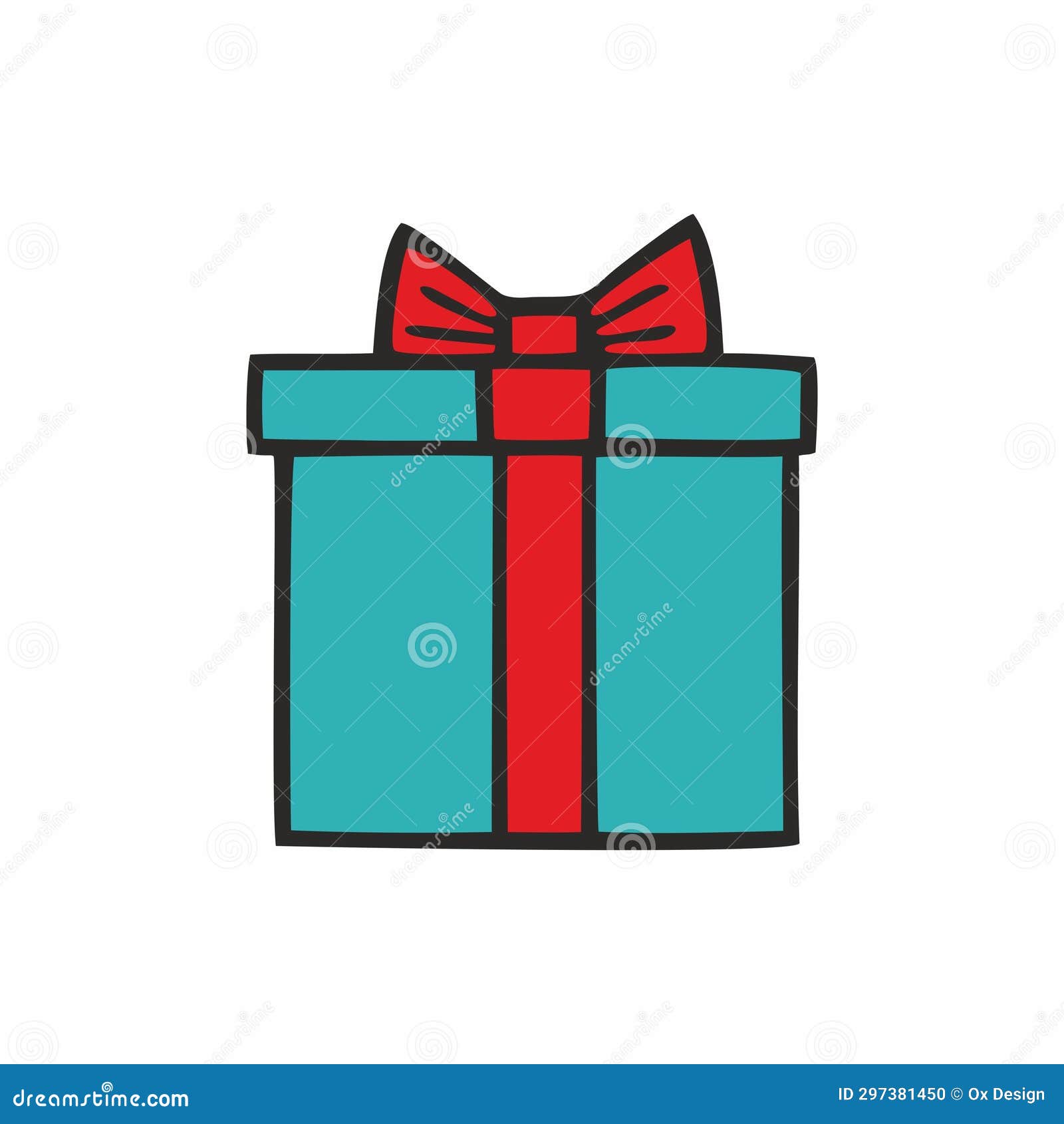 Hand Drawn Gift in Doodle Style. Sketch Gift. Vector Illustration on ...