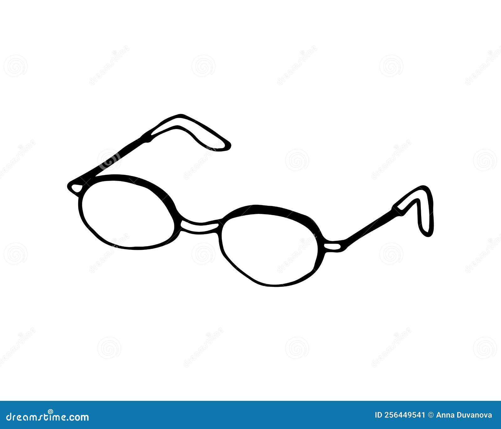Hand-drawn Glasses on White Background. Contour Vector Illustration ...