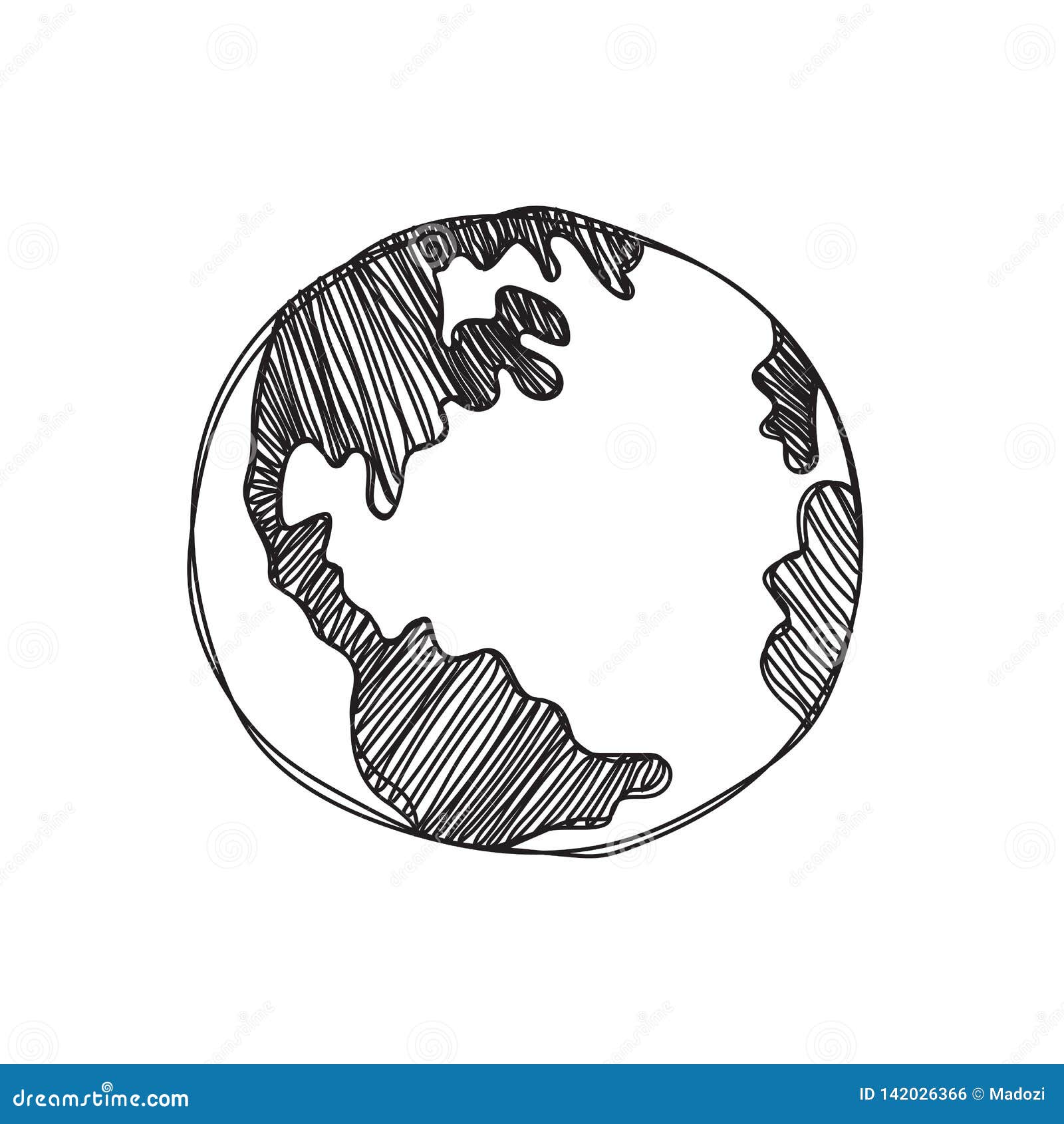 Hand drawn global stock vector. Illustration of draw - 142026366