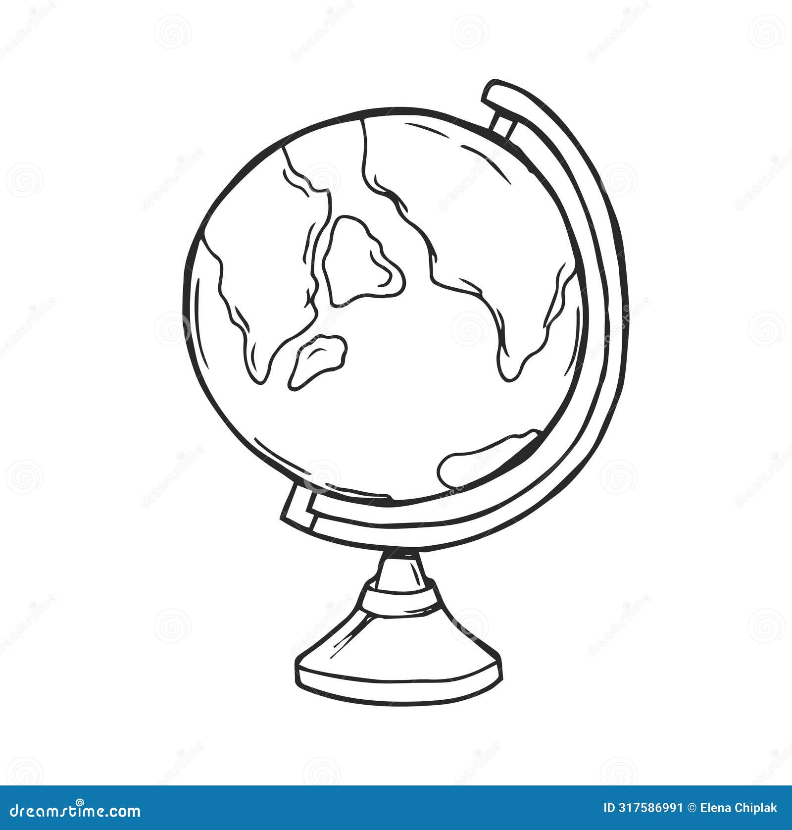 Hand Drawn Globe Doodle. Side with Australia. Sketch Icon. Vector ...