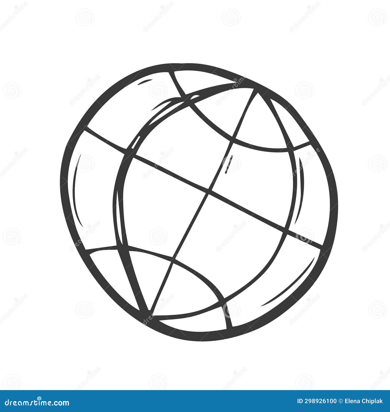 Hand Drawn Globe Icon. Vector Illustration. Flat Doodle Design. Cartoon ...