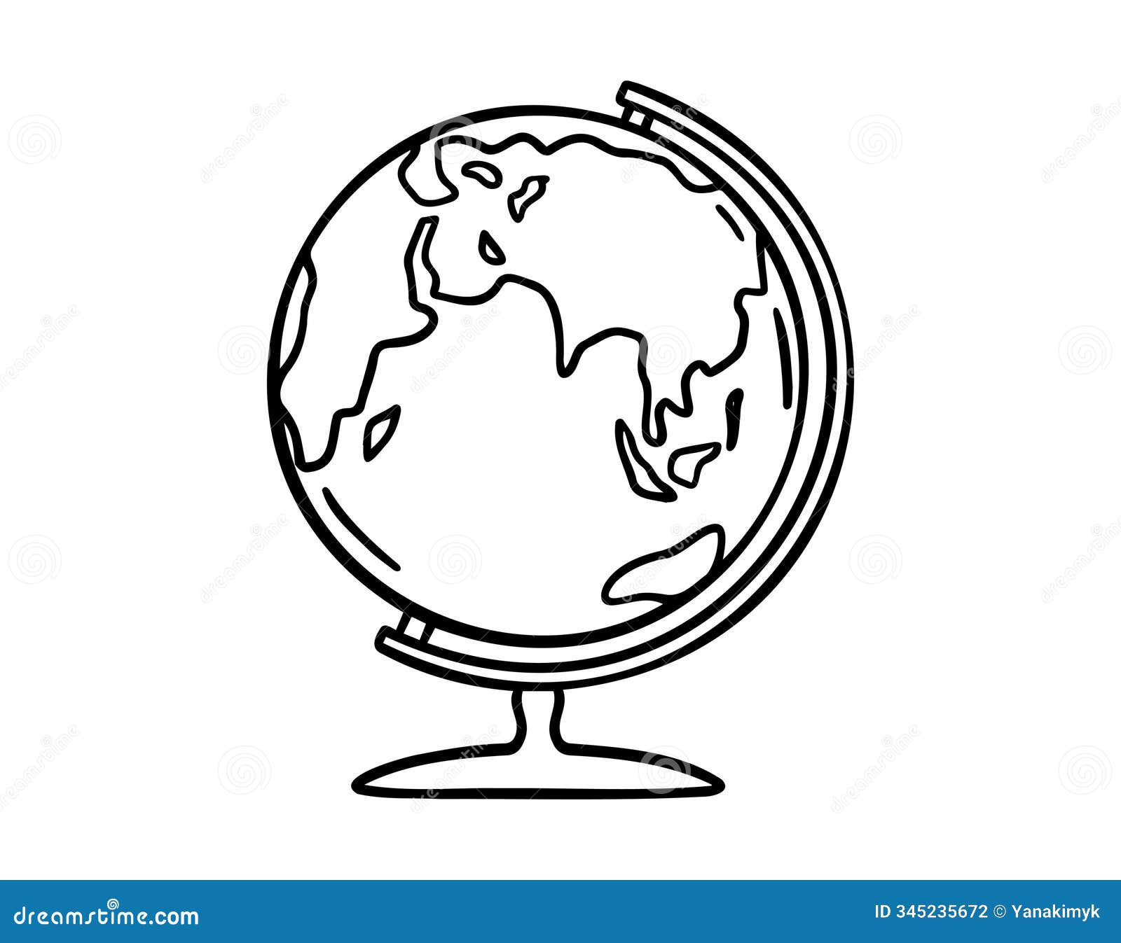 Globe Outline Icon. Schematic Map Of Planet. World Graphic Symbol ...