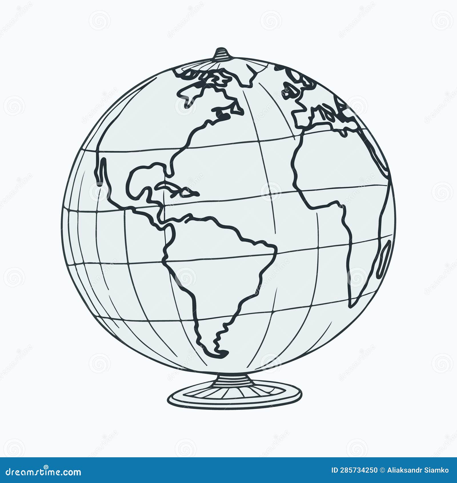 Hand Drawn Globe on White. Vector Illustration Stock Illustration ...