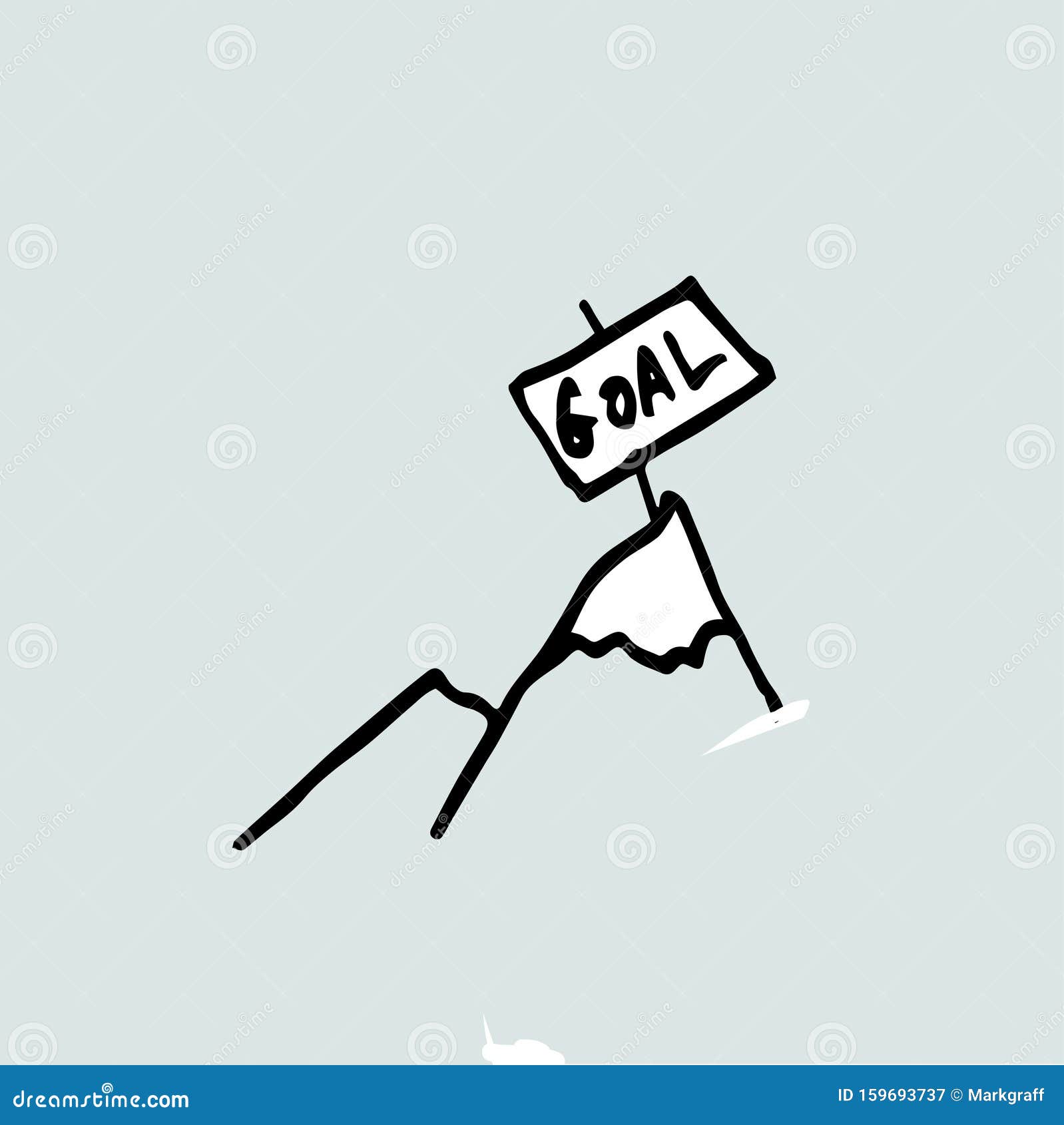 Hand drawn goal concept stock illustration. Illustration of concept ...