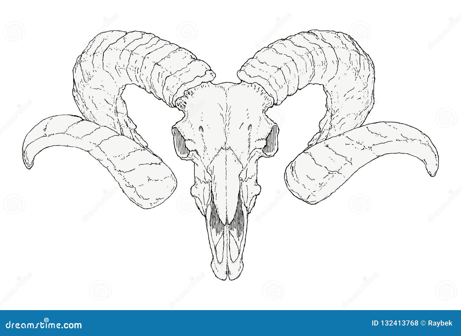 Goat Skull On The Background With Occult Symbols Royalty-Free Stock ...