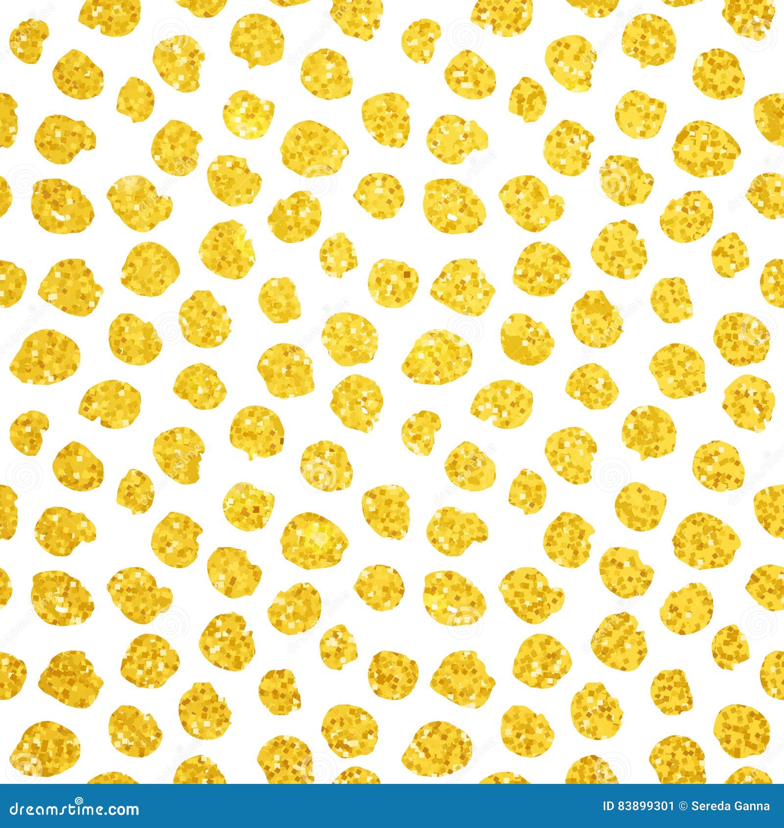 Hand Drawn Gold Dots Seamless Pattern Stock Vector - Illustration of ...