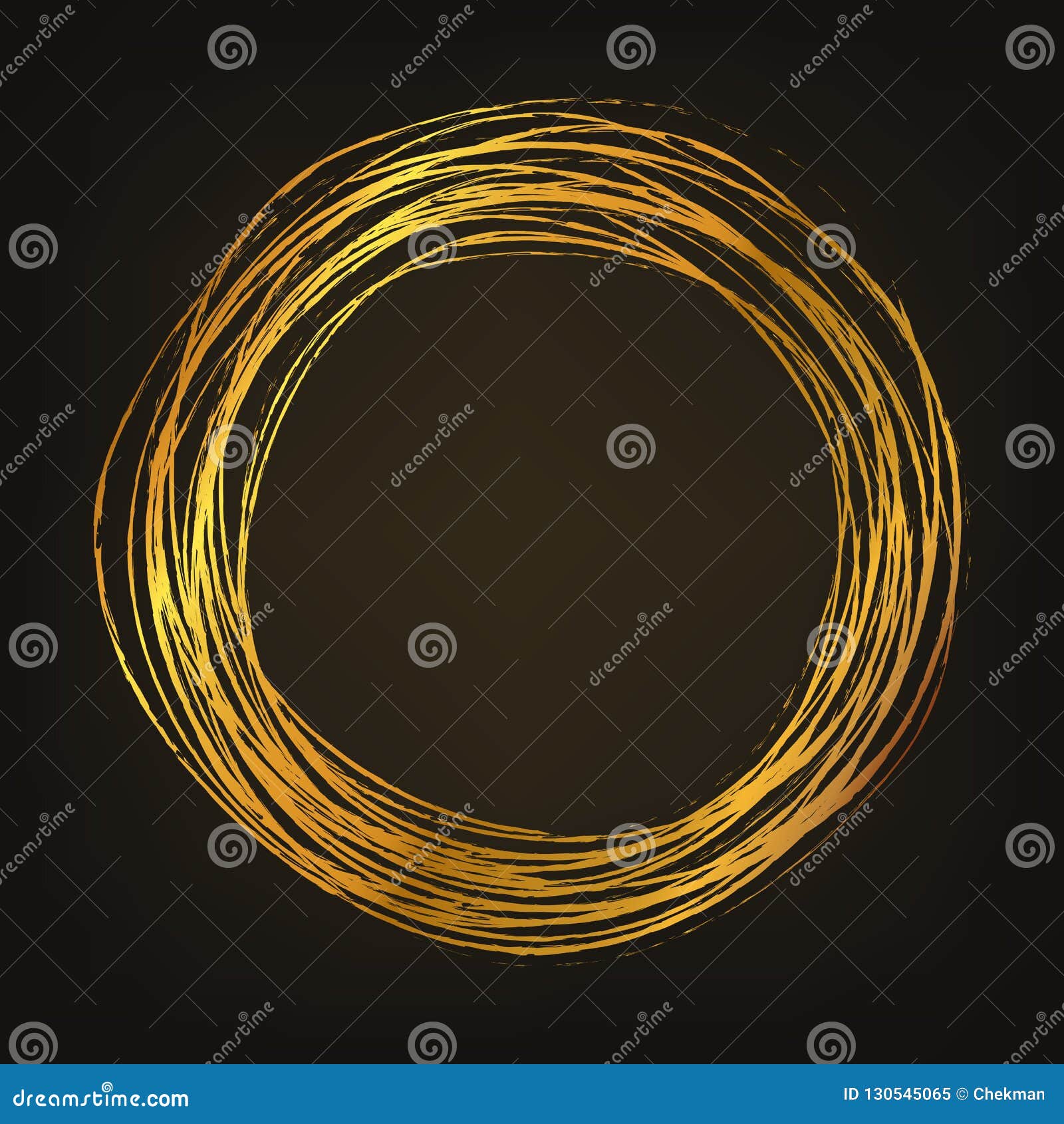 Hand Drawn Gold Round Shape. Vector Illustration Stock Illustration ...