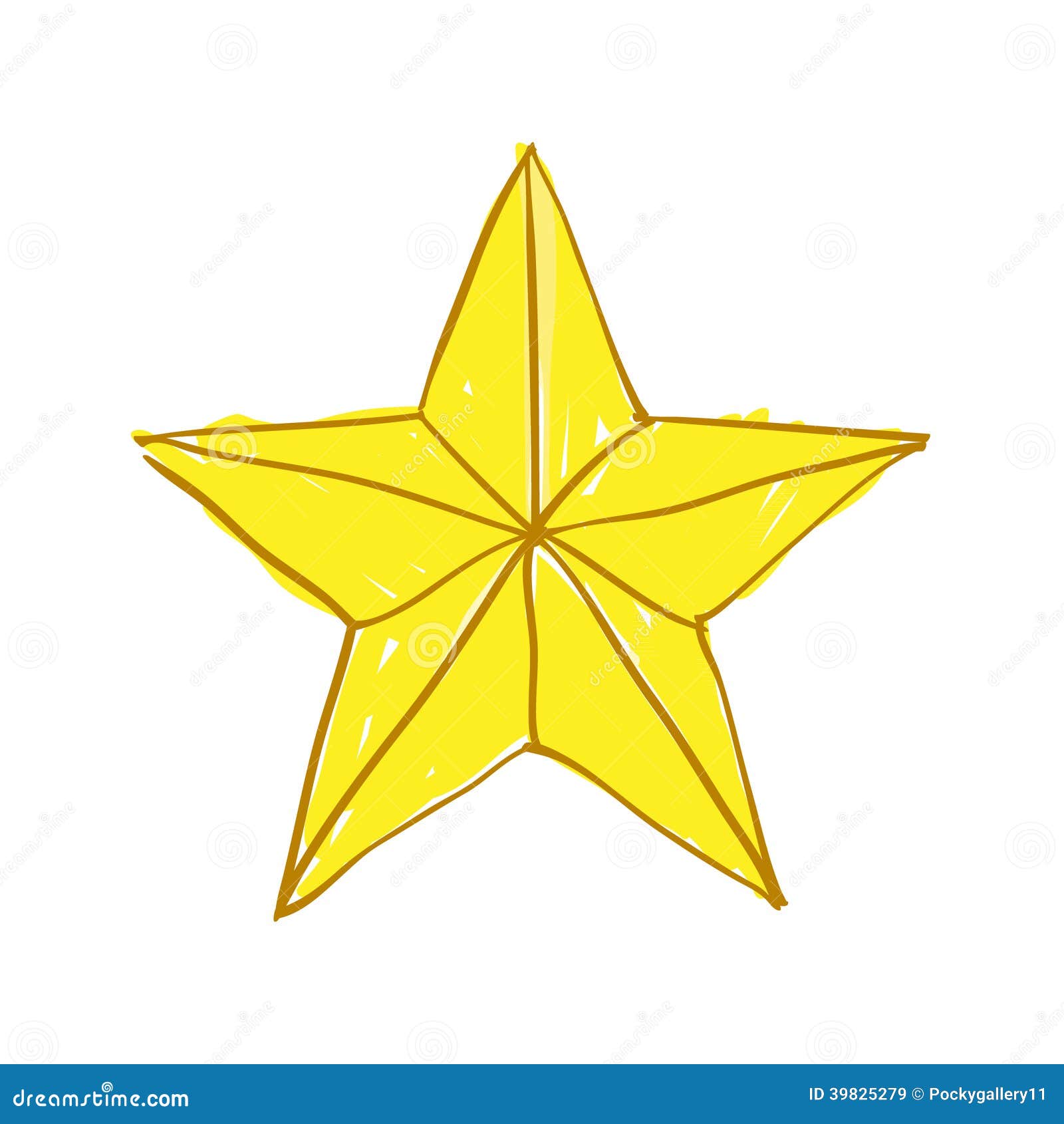 Hand Drawn Gold Star on White Stock Vector - Illustration of object ...