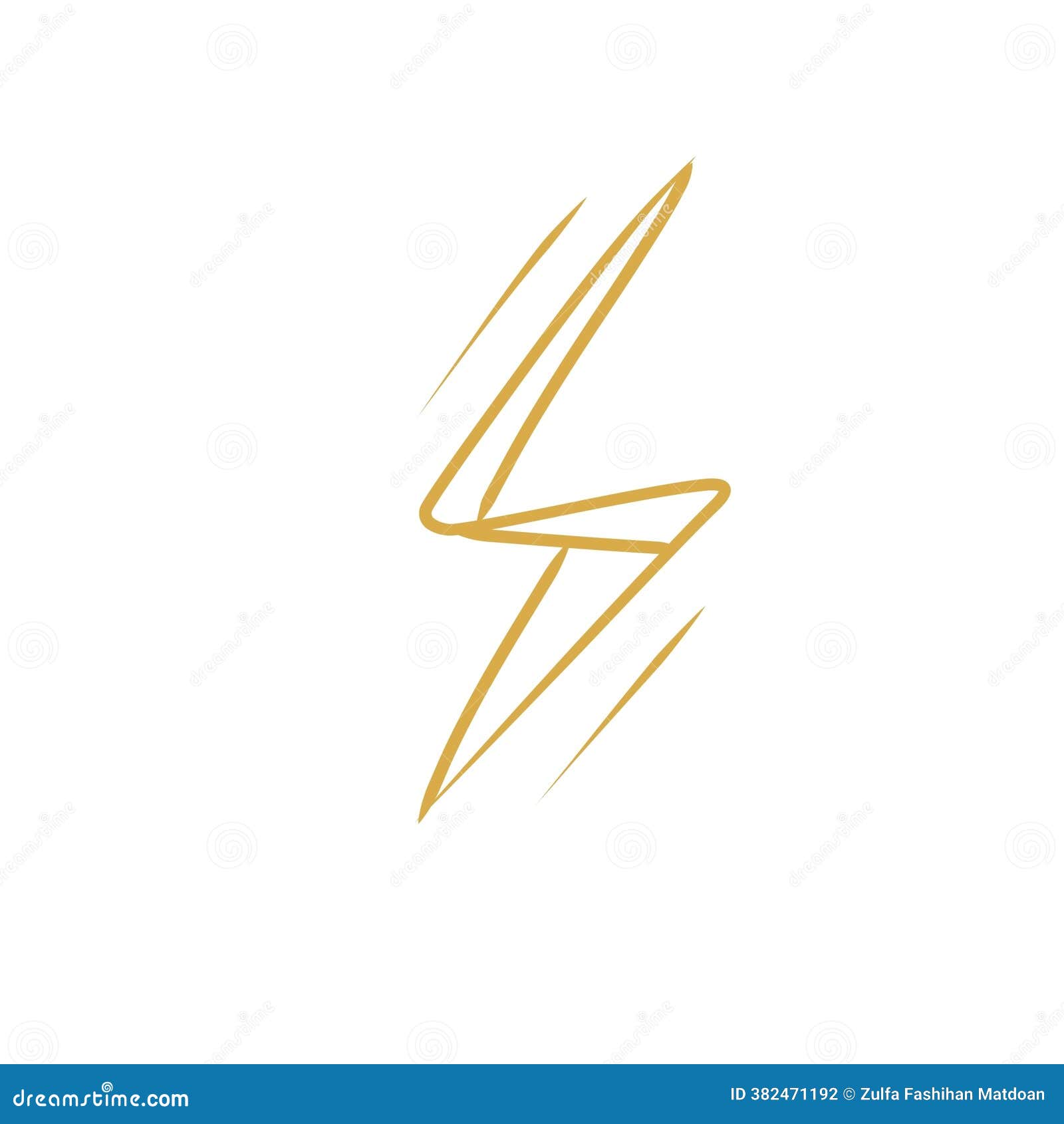 Golden Lightning Bolt Icons Collection. Gold Foil Texture. Flash Symbol ...