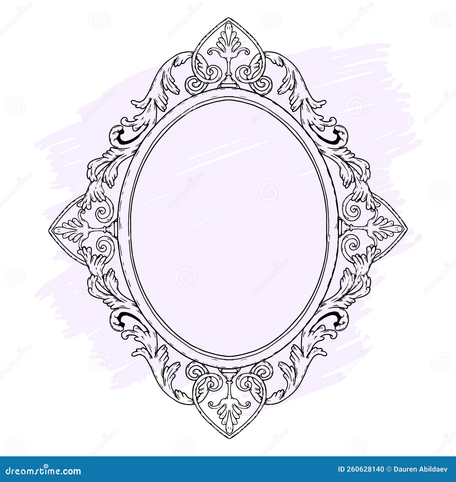 Hand Drawn Gothic Frame Design Vector Illustration. Stock Illustration ...