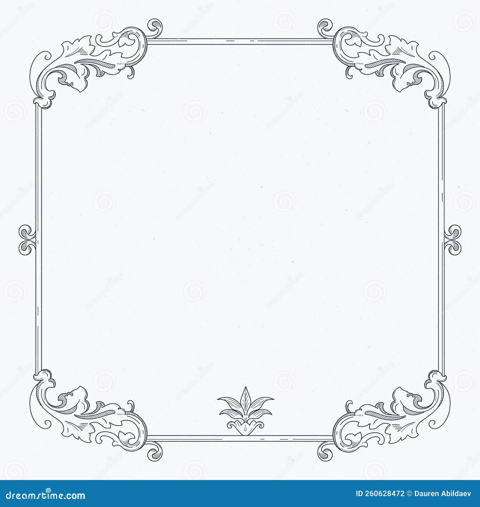 Hand Drawn Gothic Frame Design Vector Illustration. Stock Vector ...