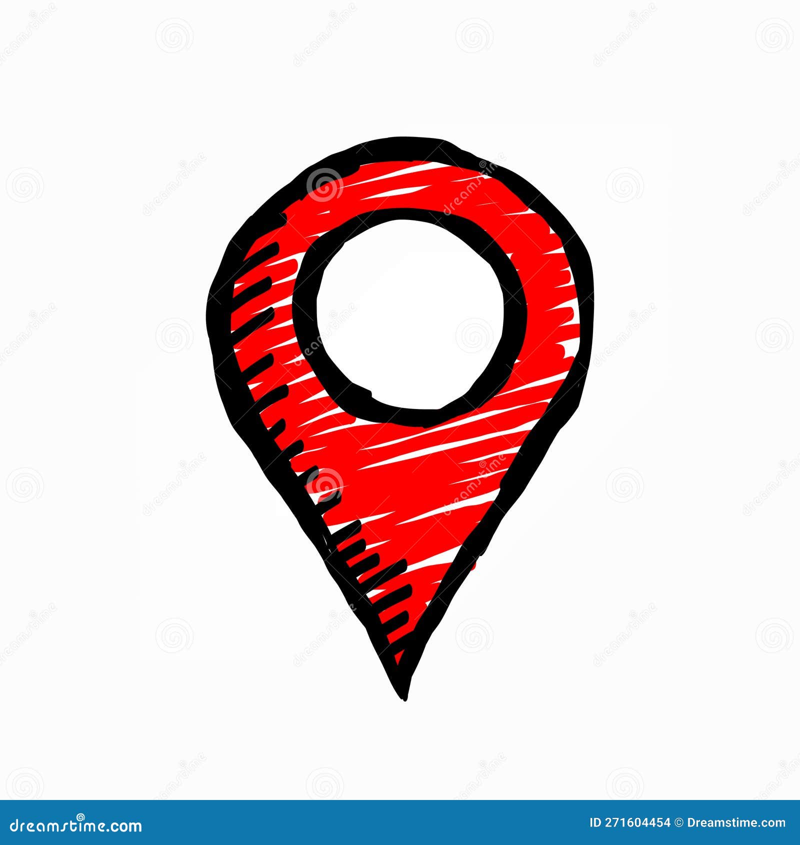 Hand Drawn Gps Pin Icon Illustration Stock Vector - Illustration of ...