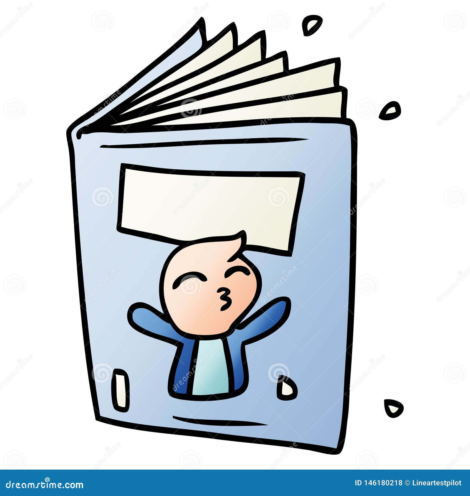 Hand Drawn Gradient Cartoon Doodle of a Magazine Stock Vector ...