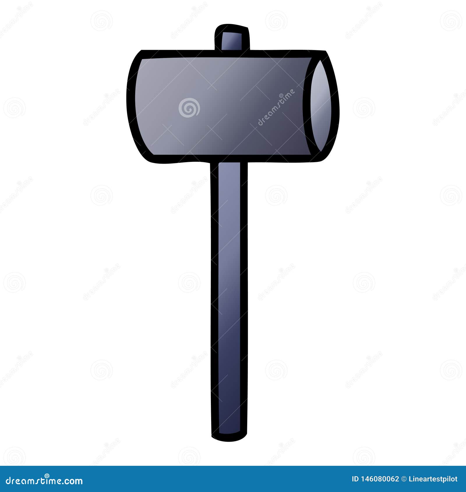 Hand Drawn Gradient Cartoon Doodle of a Mallet Stock Vector ...