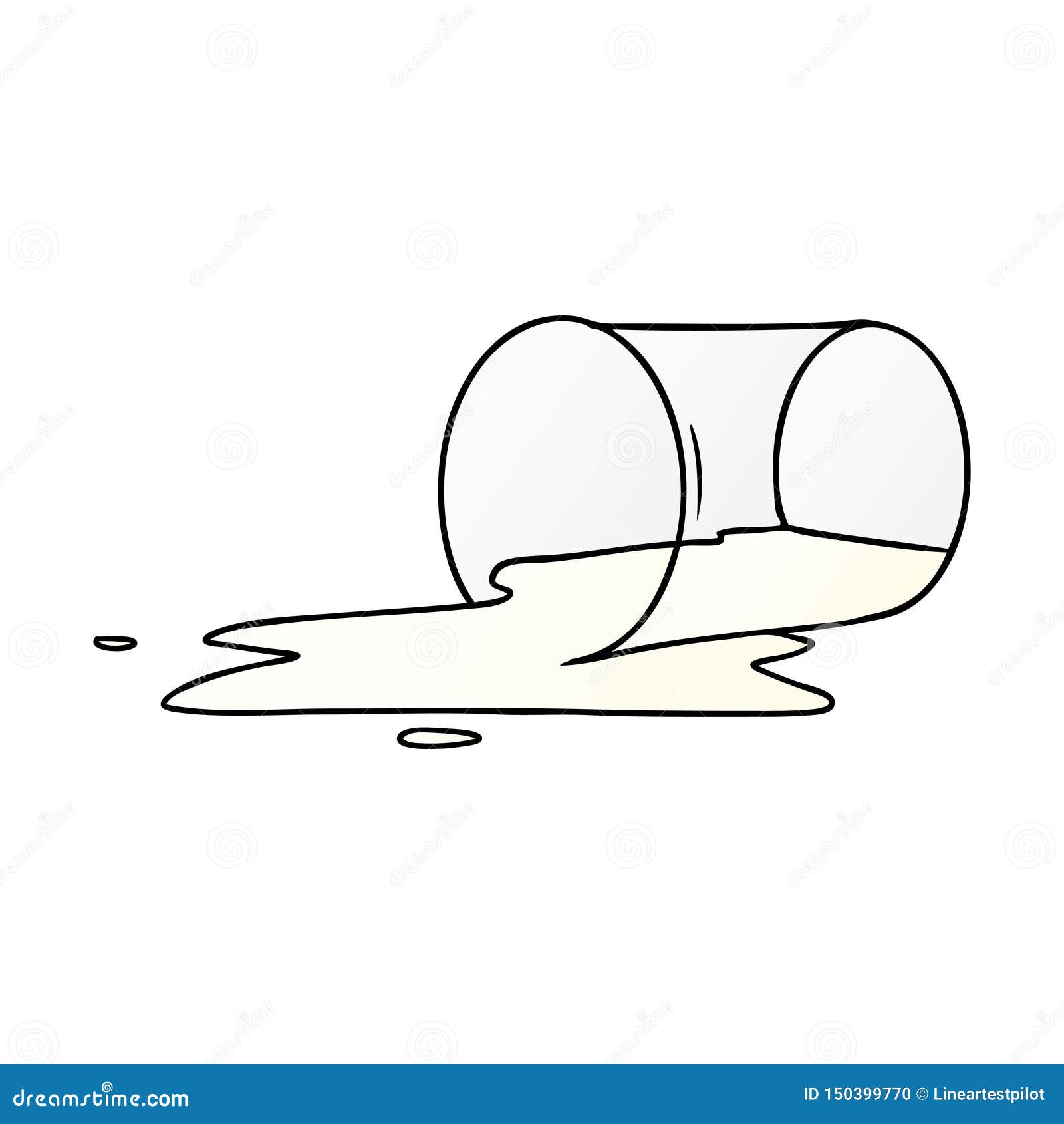 Hand Drawn Gradient Cartoon Doodle of a Spilt Glass Stock Vector ...