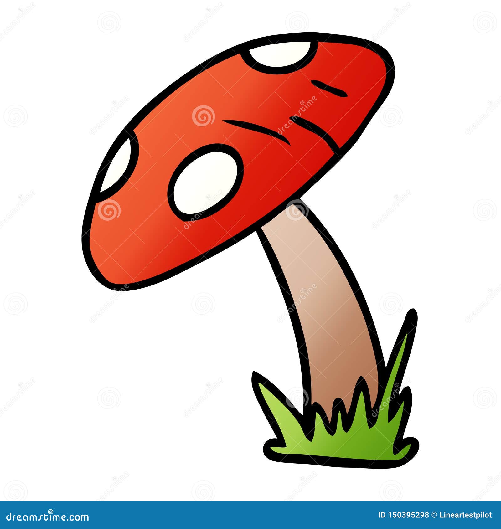 Hand Drawn Gradient Cartoon Doodle of a Toad Stool Stock Vector ...