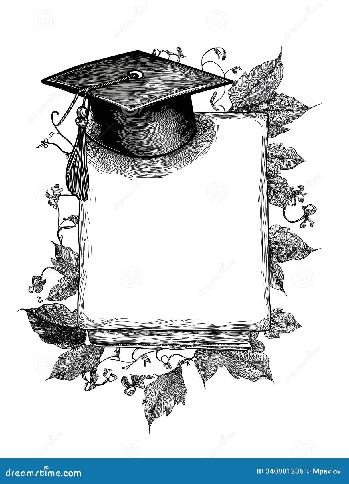 Hand drawn graduation stock illustration. Illustration of scribble ...