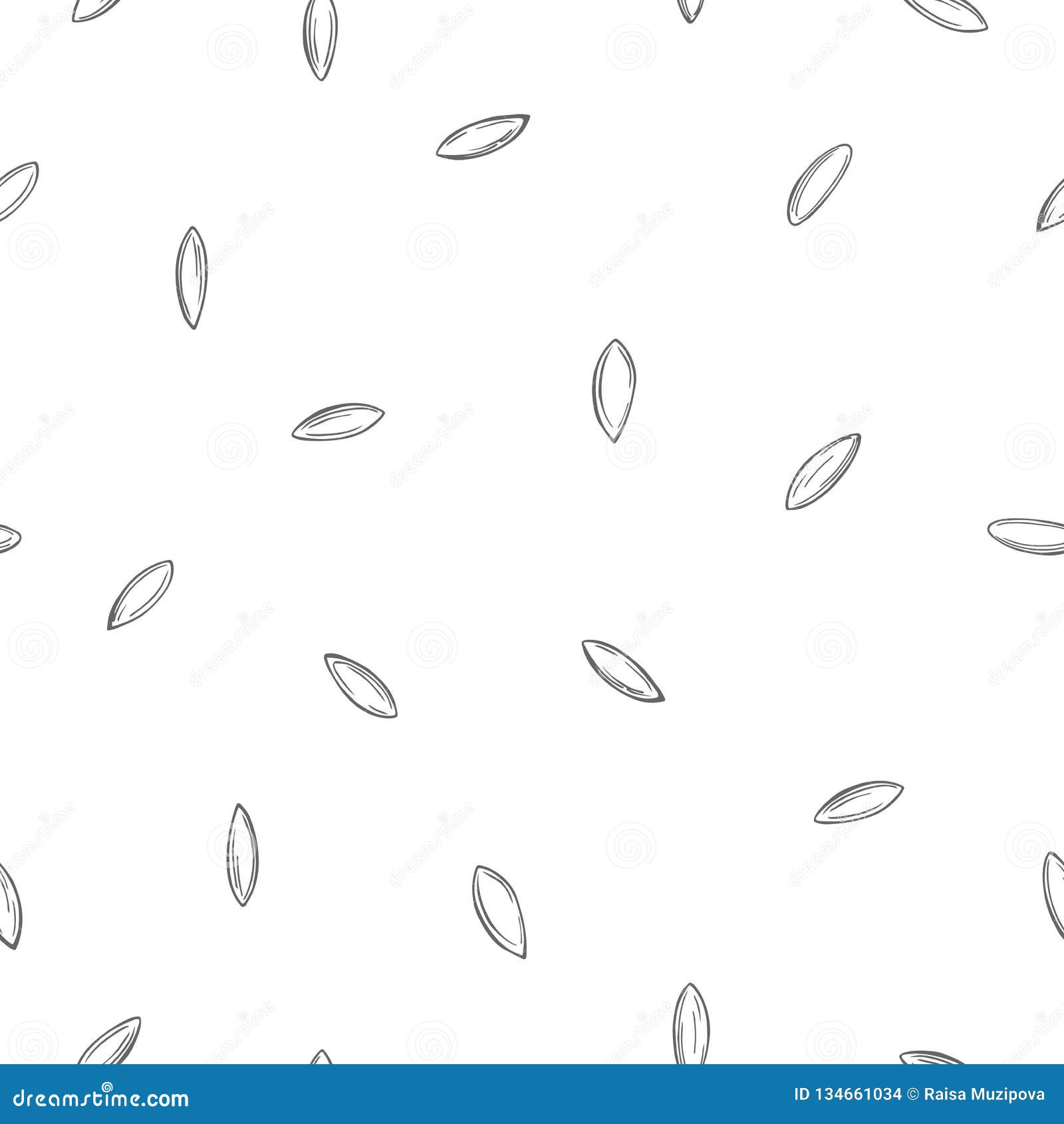 Hand Drawn Grains of Rice Vector Seamless Pattern Stock Vector ...