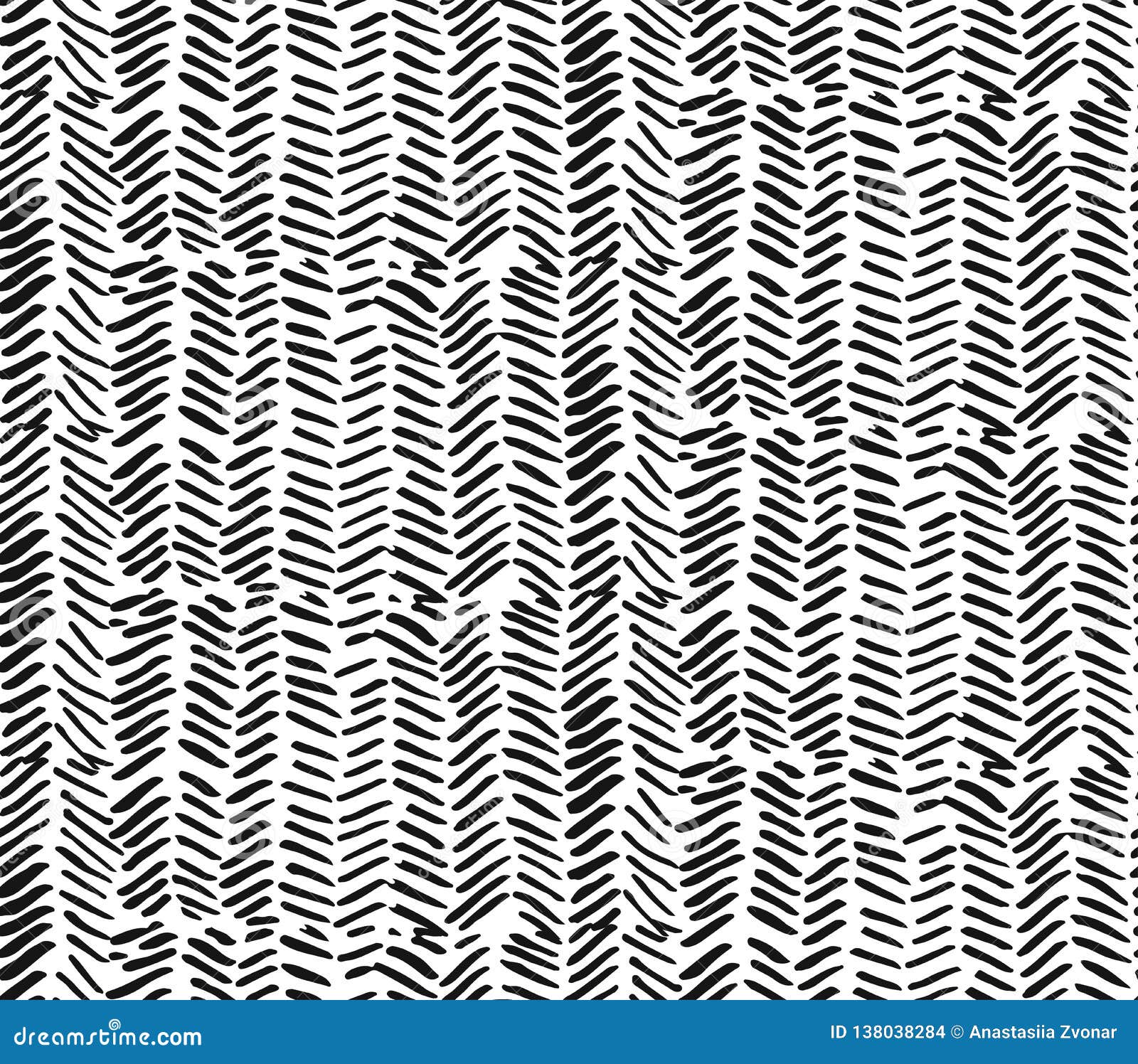 Hand Drawn Graphic Brush Strokes Textured Zig Zag Pattern.Seamless ...