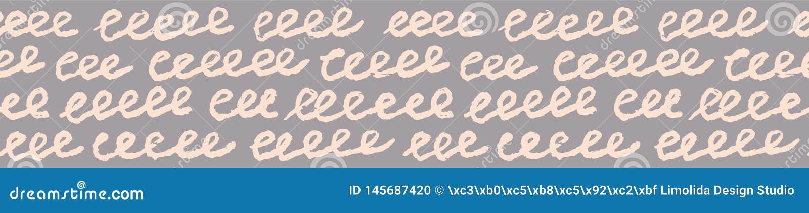 Hand Drawn Graphic Scribble Loop Lines Seamless Border Pattern. Sketchy ...