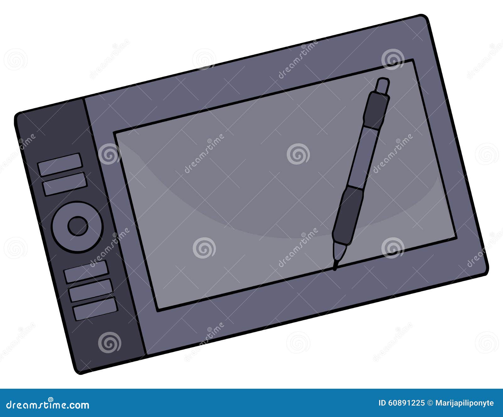 Hand drawn graphic tablet stock vector. Illustration of tablet - 60891225