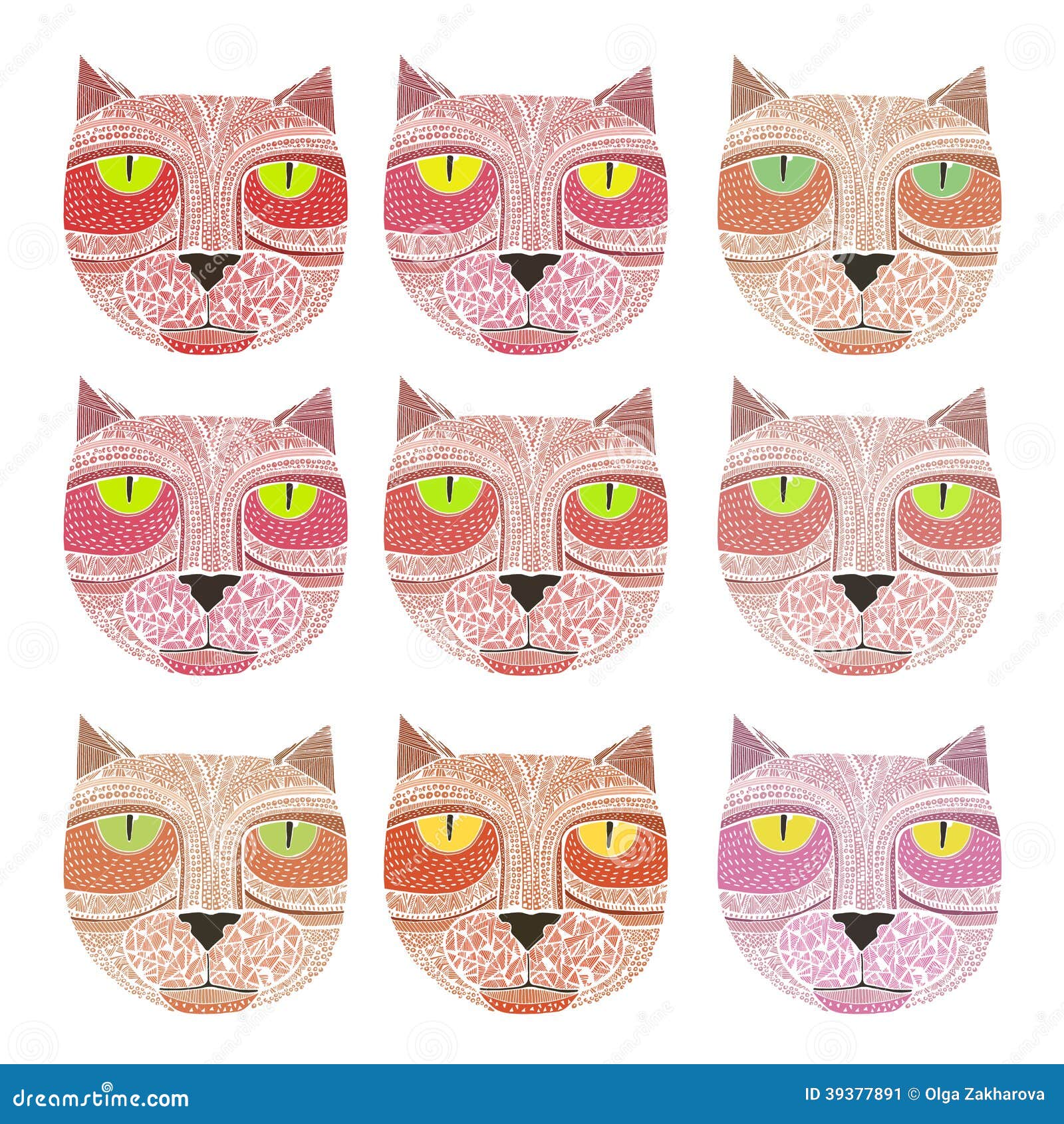 Hand Drawn Graphic Vector of a Cat. Unique Art Illustration for Stock ...