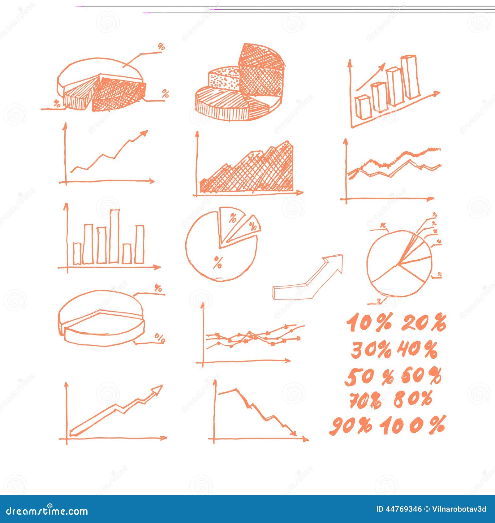 Hand drawn graphs stock vector. Illustration of college - 44769346