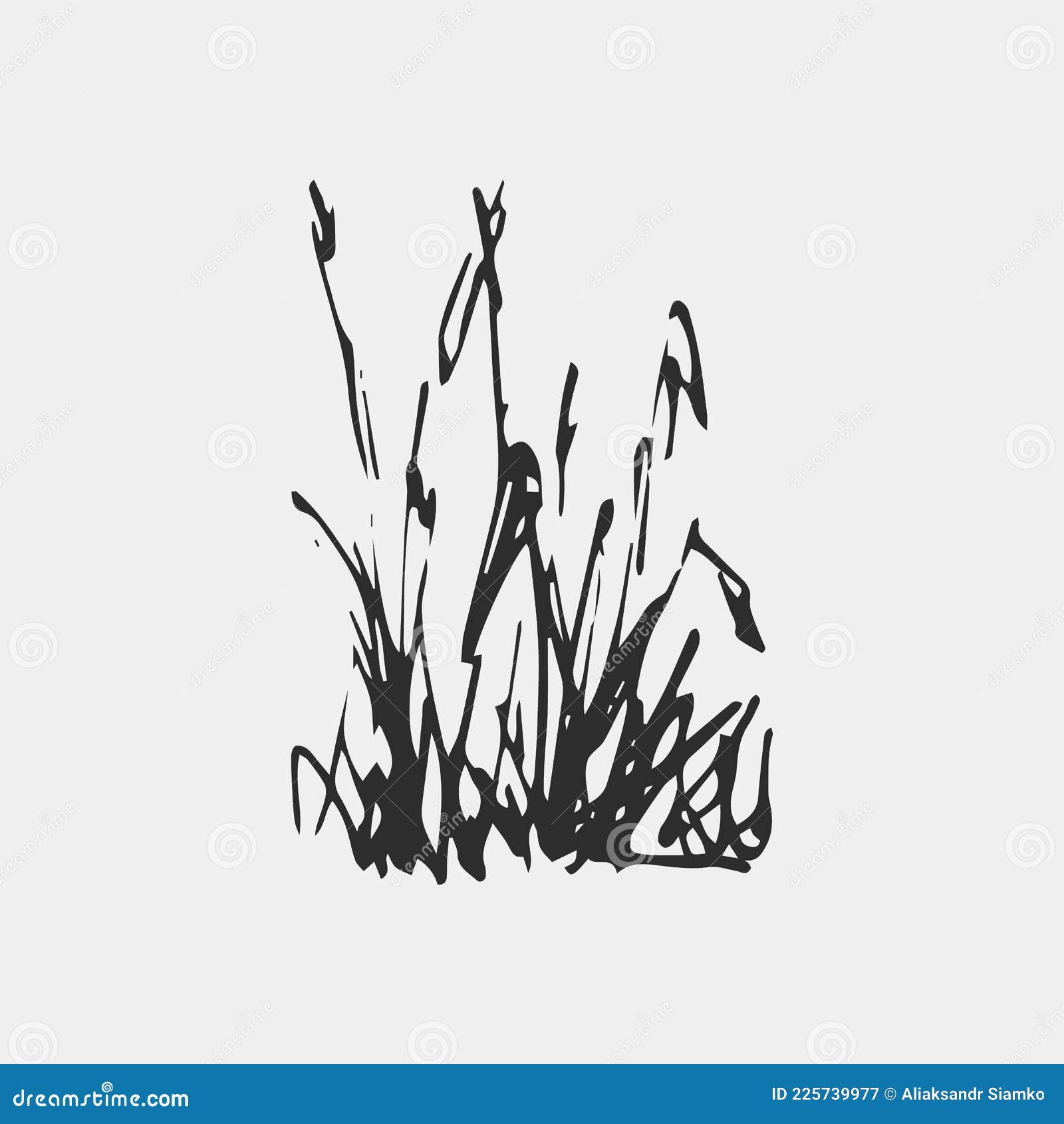Hand Drawn Grass Illustration. Vector Sketch. Stock Vector ...