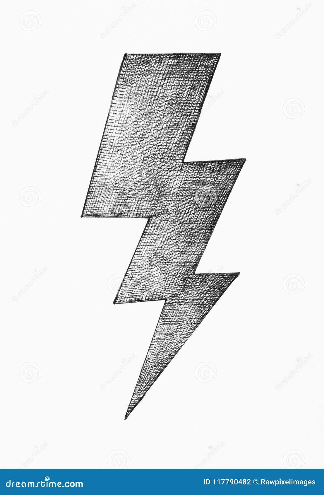 Hand Drawn Gray Lightning Illustration Stock Illustration ...