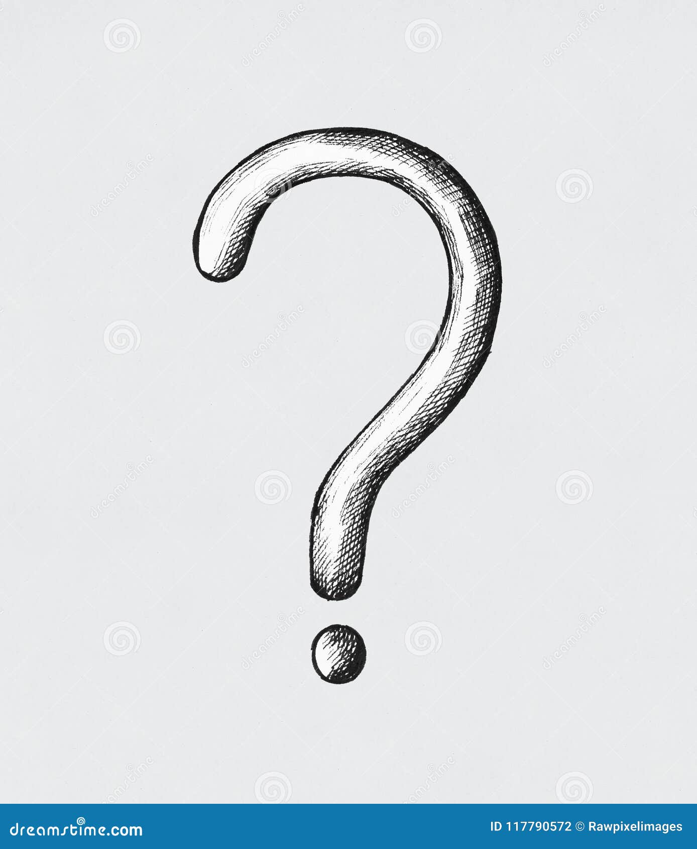 Hand-drawn Gray Question Mark Illustration Stock Illustration ...