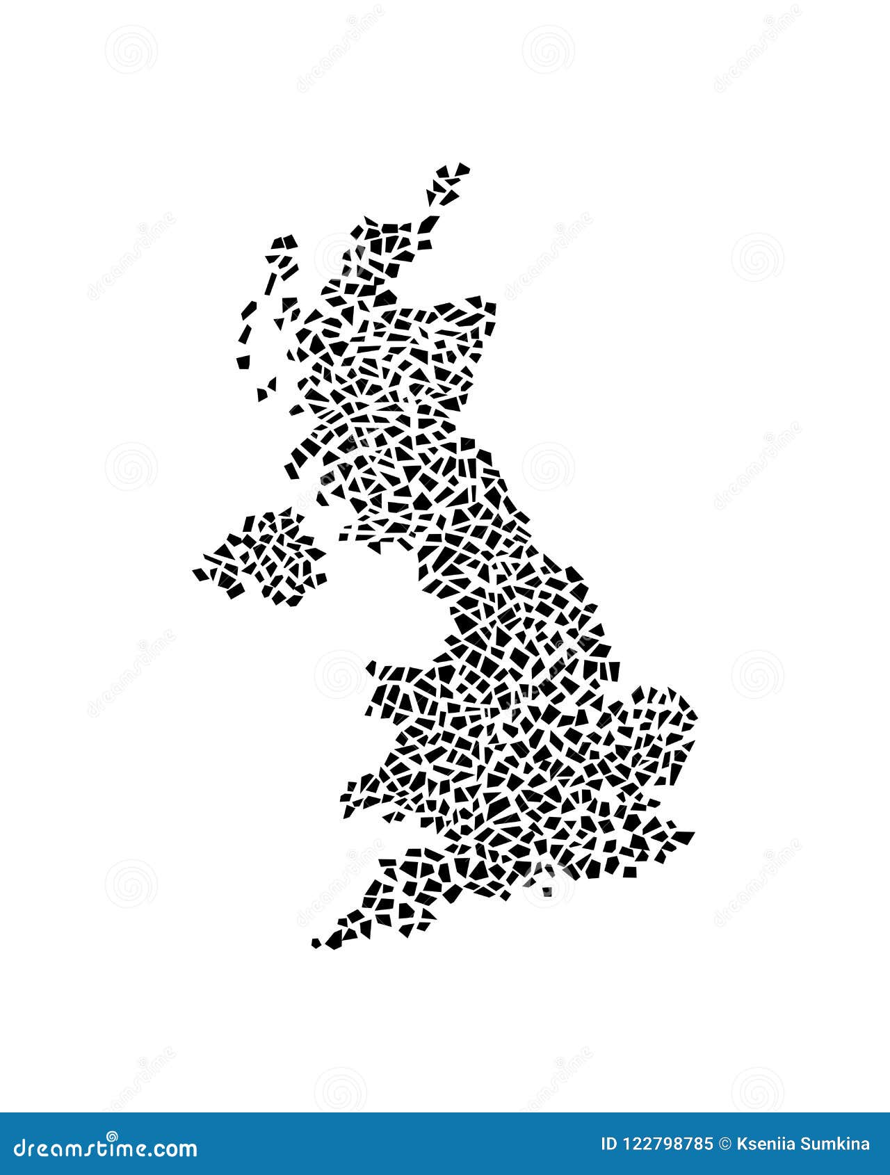 Great Britain Map, Polygonal Pattern Stock Illustration - Illustration ...