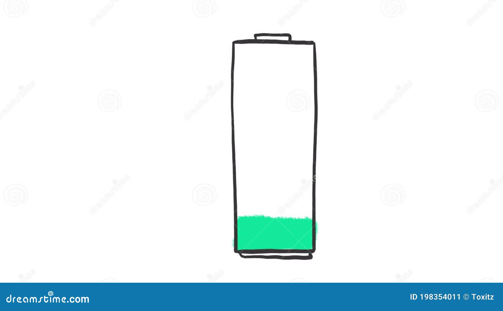 Hand Drawn Green Battery Charging Animation with Alpha Channel, Motion ...
