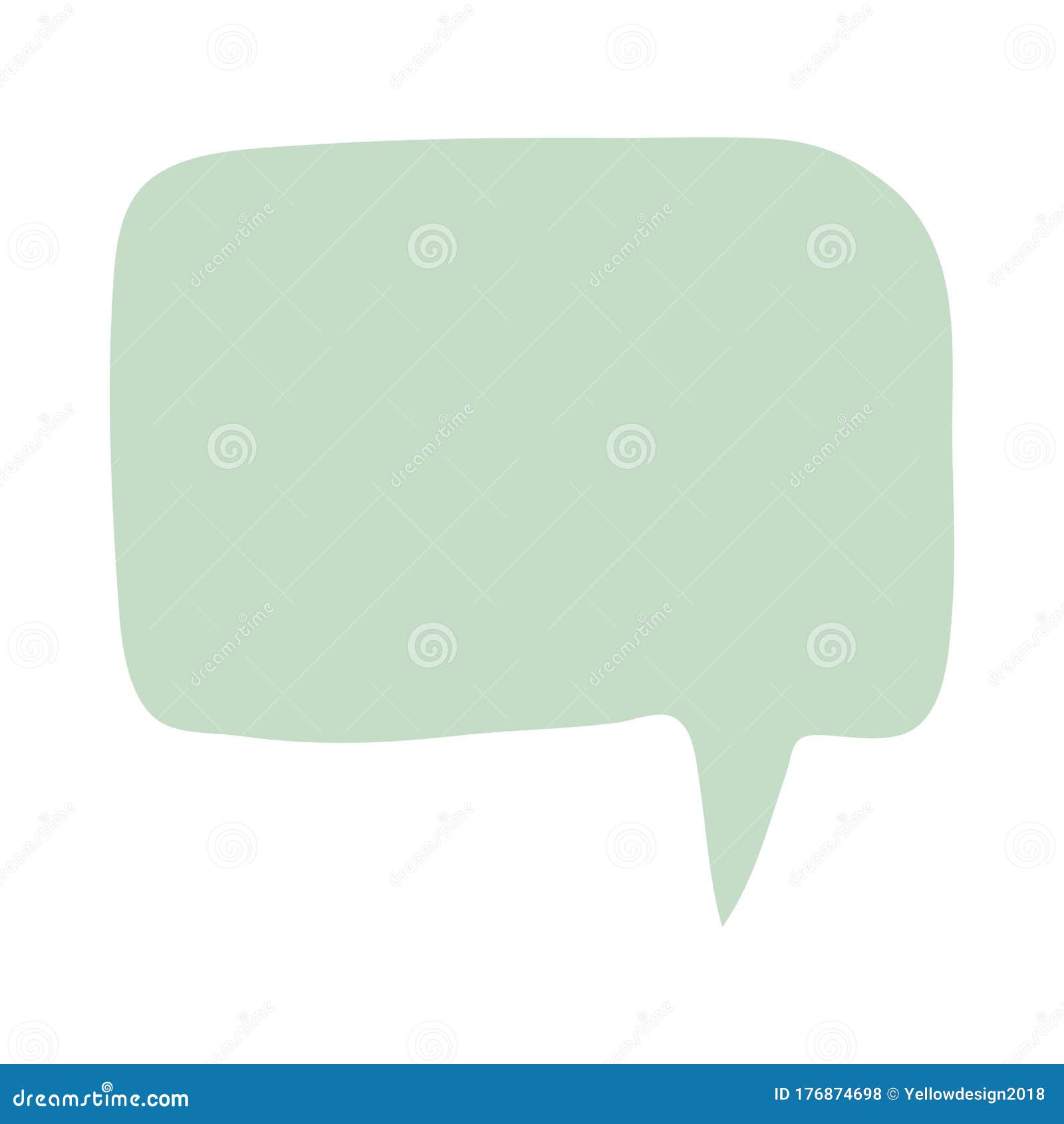 Hand Drawn Green Speech Bubble Isolated on White Background Stock ...
