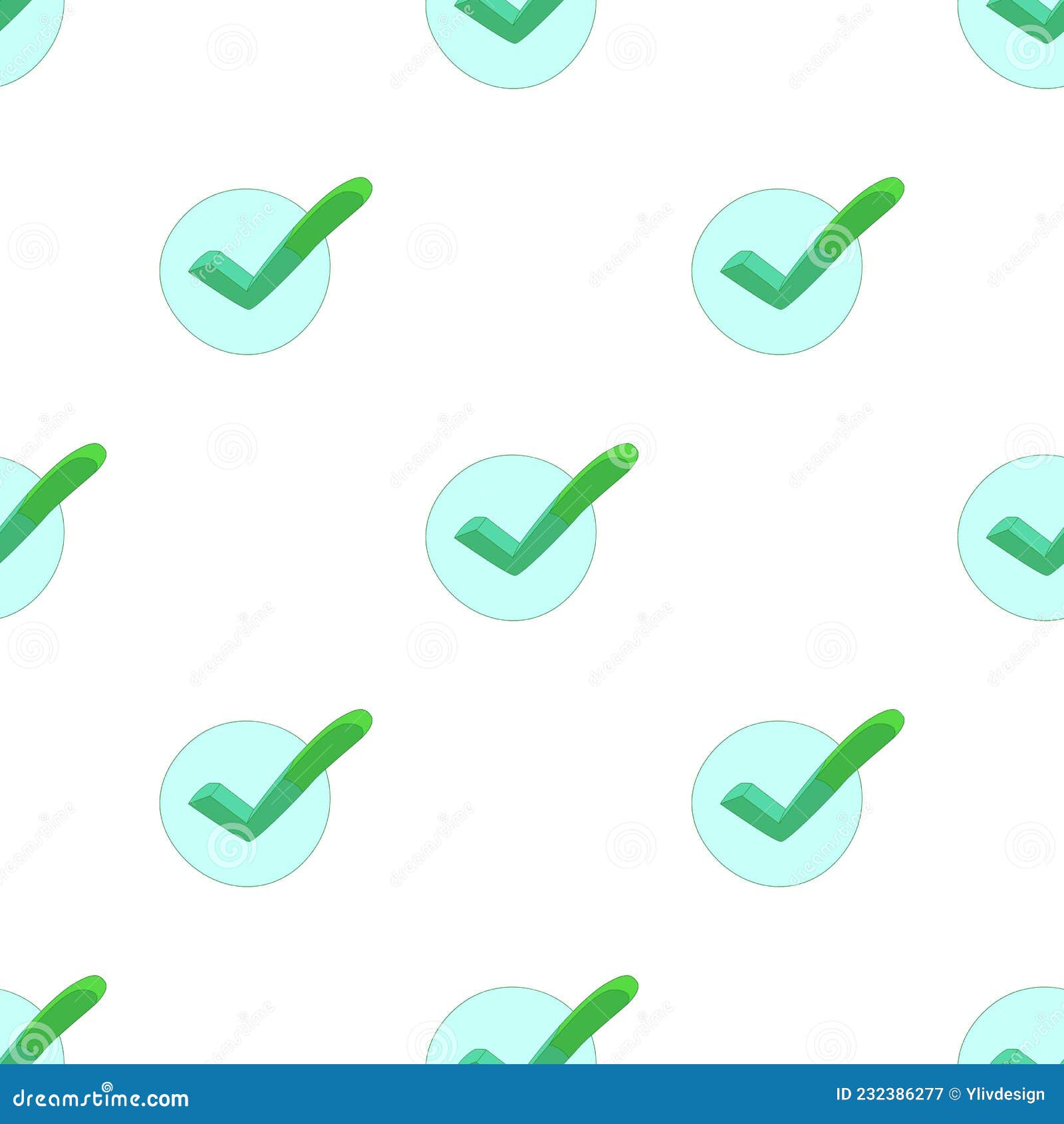 Hand Drawn Green Tick Pattern Seamless Vector Stock Vector ...
