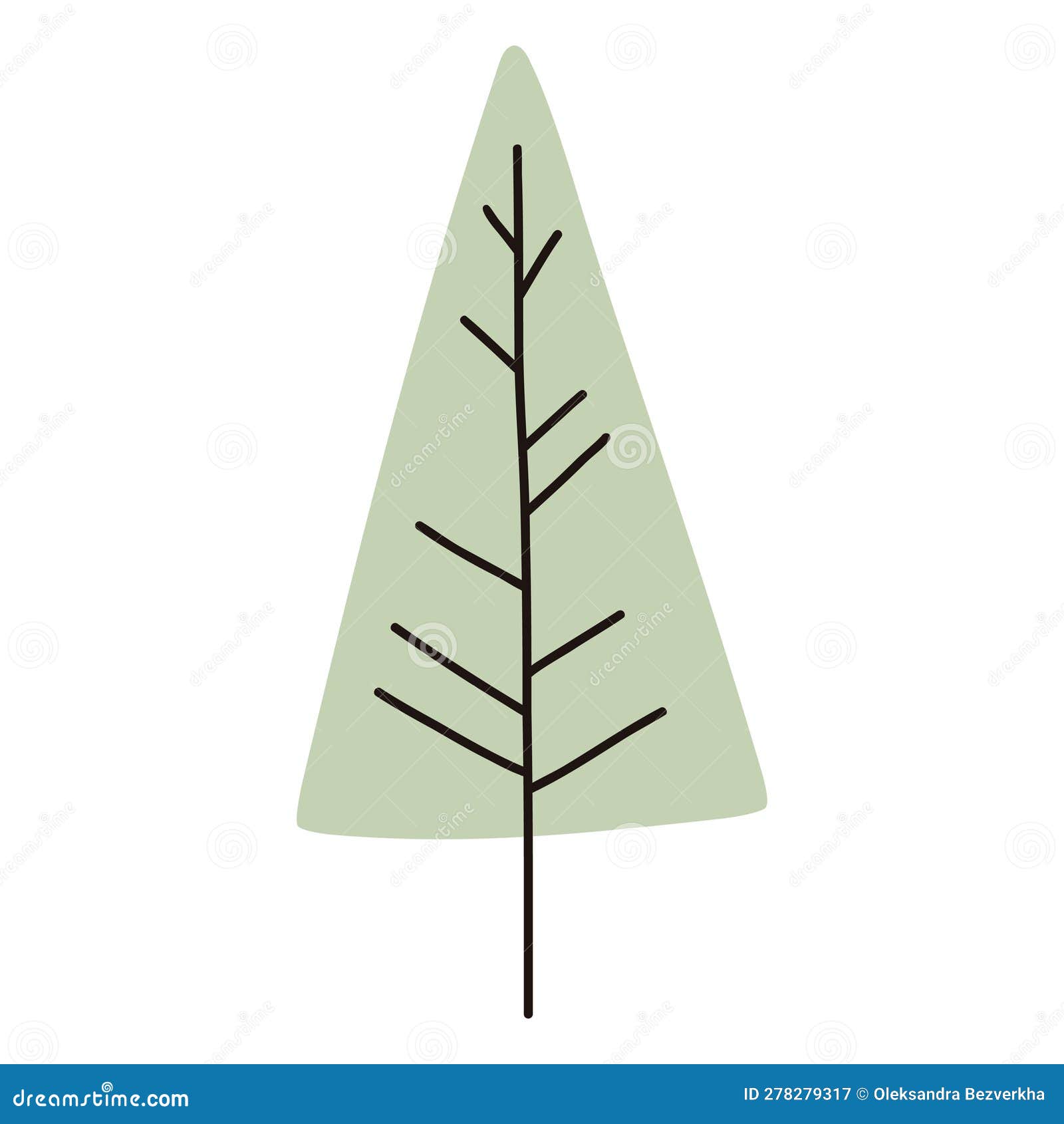 Hand Drawn Green Tree. Simple Vector Illustration. Stock Vector ...