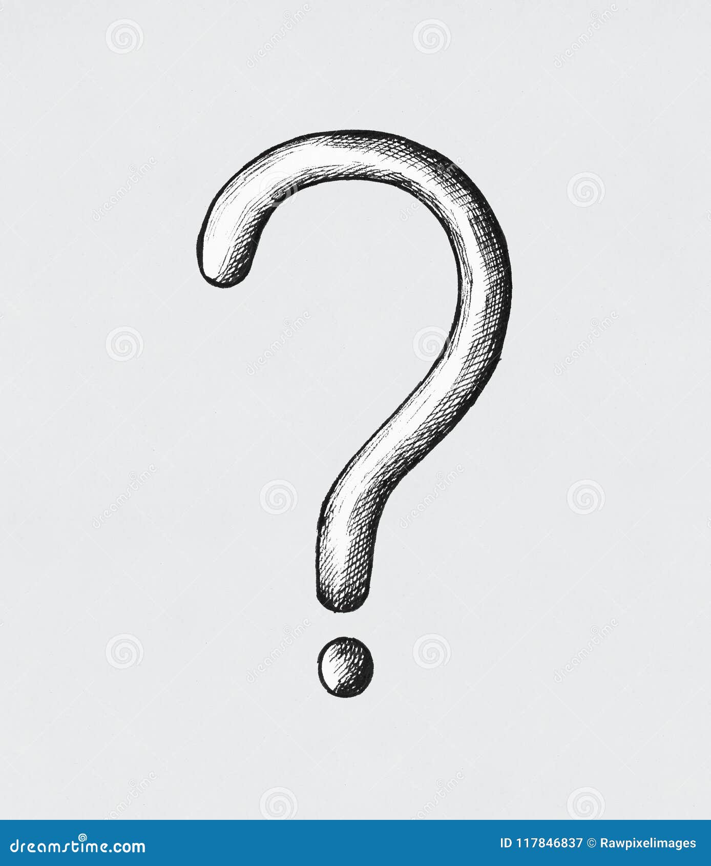 Hand Drawn Grey Question Mark Illustration Stock Illustration ...