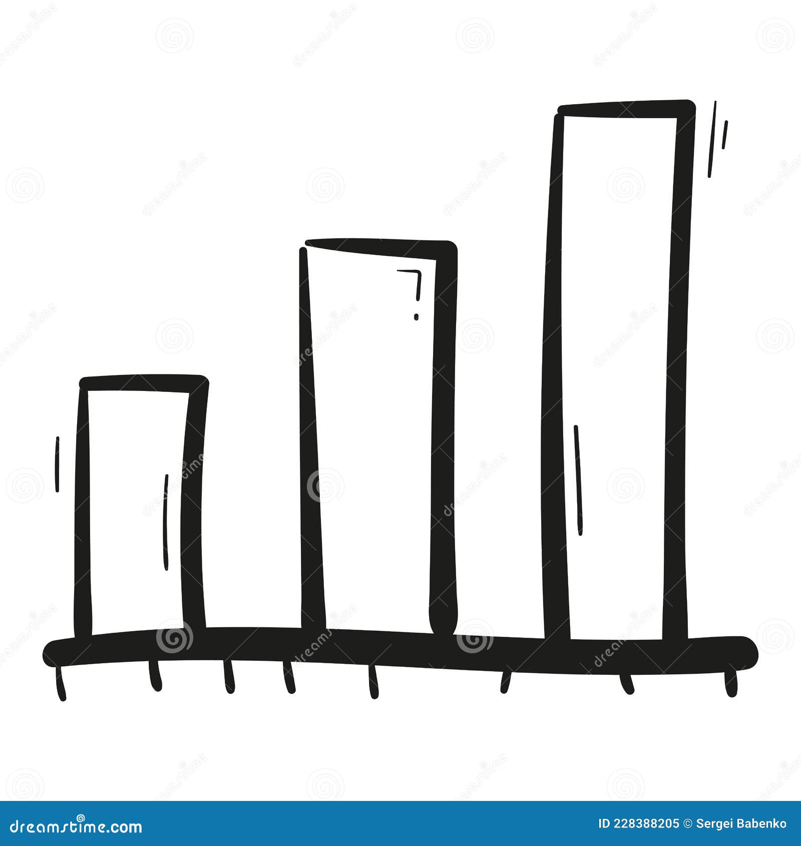 Hand Drawn Growth Chart Icon in Doodle Style Isolated Stock Vector ...