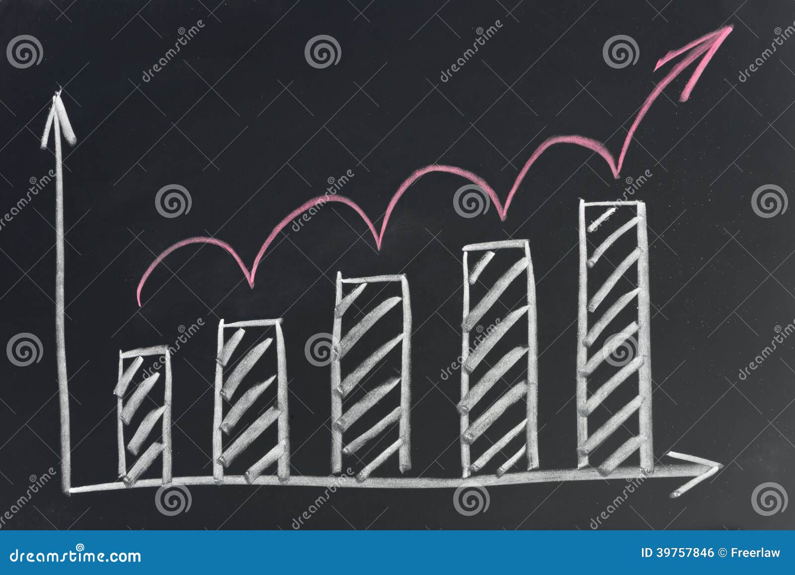 Hand drawn growth forecast stock illustration. Illustration of arrow ...